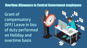 Overtime Allowance to Central Govt employees duty performed on Holiday