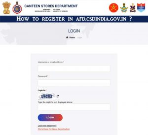CSD AFD Online Portal - How to register in afd.csdindia.gov.in?