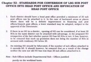 DoP - Upgradation of Sub Post Office into Head Post Office and ...