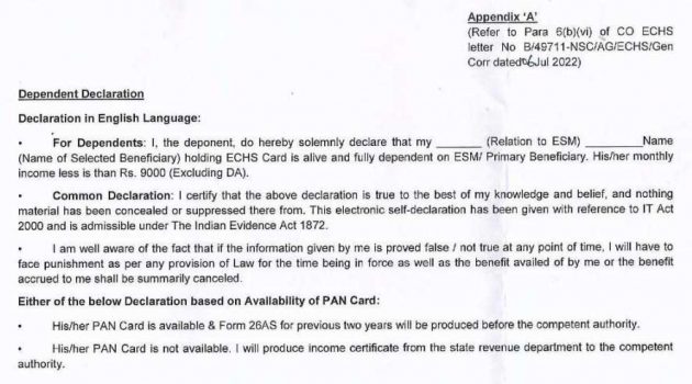 Annual validation of ECHS membership card | Life Certificate for ...