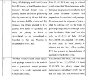CCS Leave Travel Concession Rules 1988 Clarifications/modifications in ...
