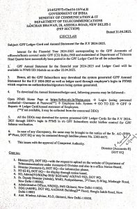 Download GPF Ledger Card and Annual Statement for the F.Y 2024-2025 DoT ...