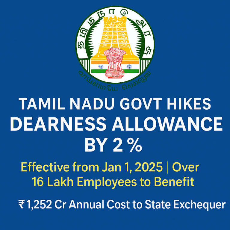 Tamil Nadu Govt DA Order Jan 2025 | Tamil Nadu Govt Hikes Dearness Allowance by 2% | TN Govt DA ...