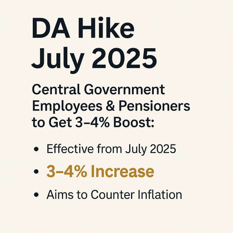 Expected DA July 2025: Central Government Employees to Get 3-4% Salary Hike - CENTRAL GOVERNMENT ...